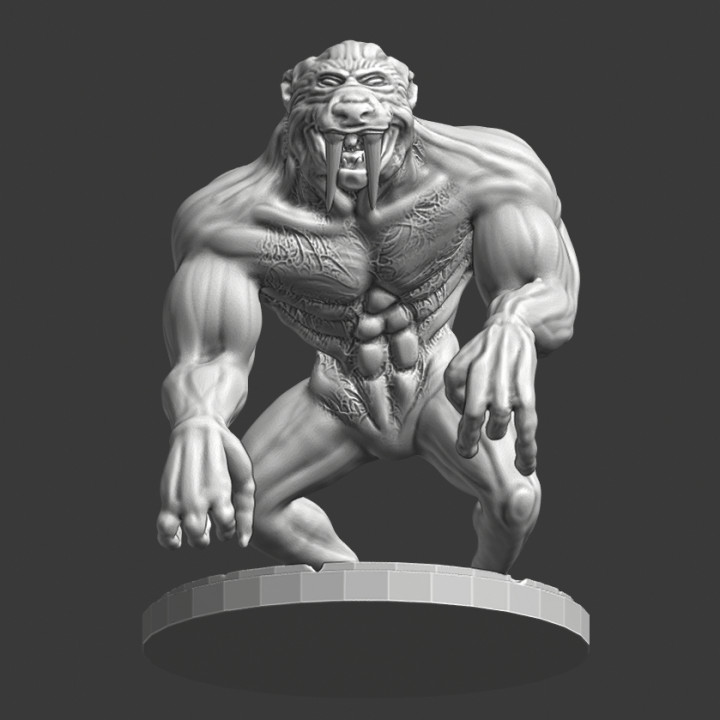 3D Printable Lycan / Werewolf - 28mm miniture by BlueBoxGoblin