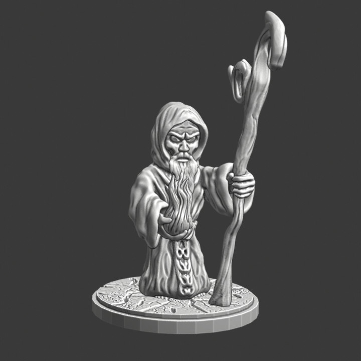 3D Printable Wizard (1) - 28mm miniature by BlueBoxGoblin