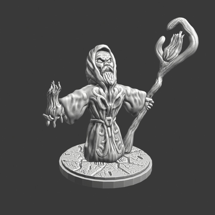 3D Printable Wizard (2) - 28mm miniature by BlueBoxGoblin