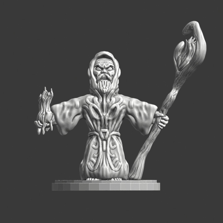 3D Printable Wizard (2) - 28mm miniature by BlueBoxGoblin