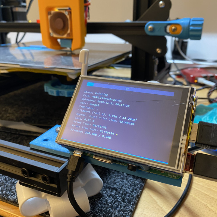 3D Printable RaspPi 3 / XPT2046 mount by Hans Schaller