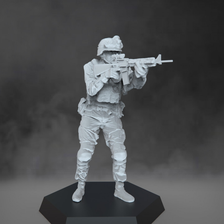 3D Printable US Marine with assault rifle | USMC by The Printing Goes ...