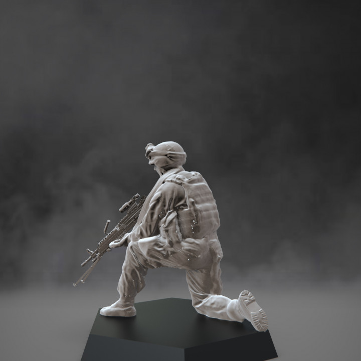 3D Printable US Marine with light machine gun | USMC by The Printing ...