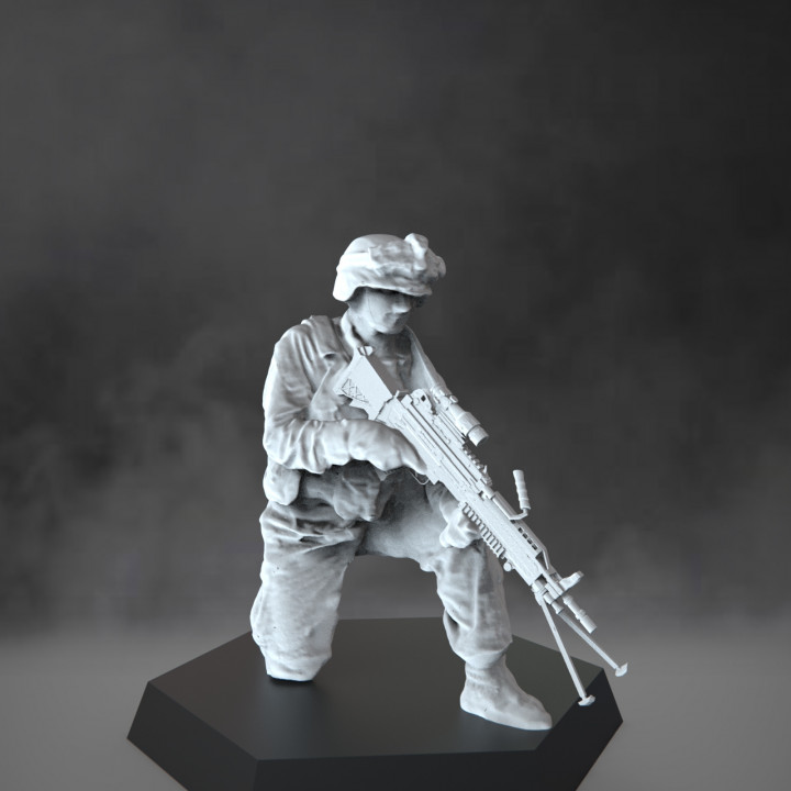 3D Printable US Marine with light machine gun | USMC by The Printing ...