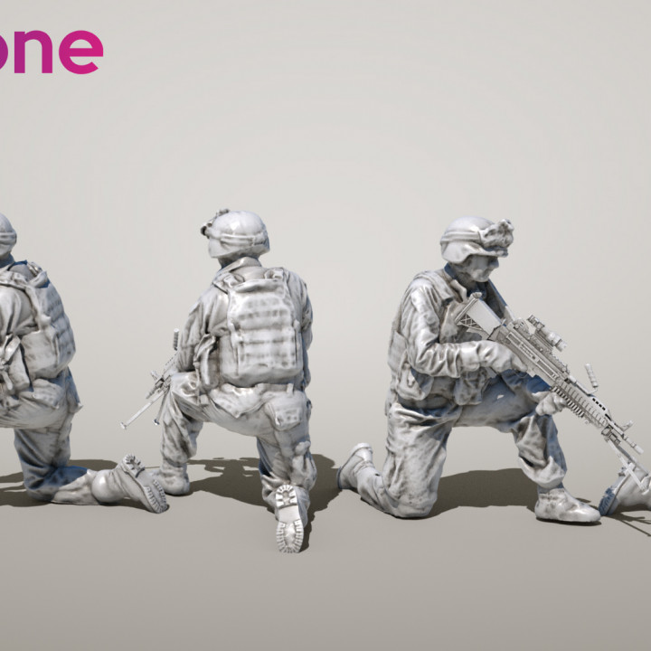 3D Printable US Marine with light machine gun | USMC by The Printing ...