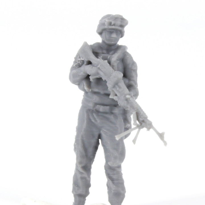 3D Printable US Marine with machine gun | USMC by The Printing Goes Ever On