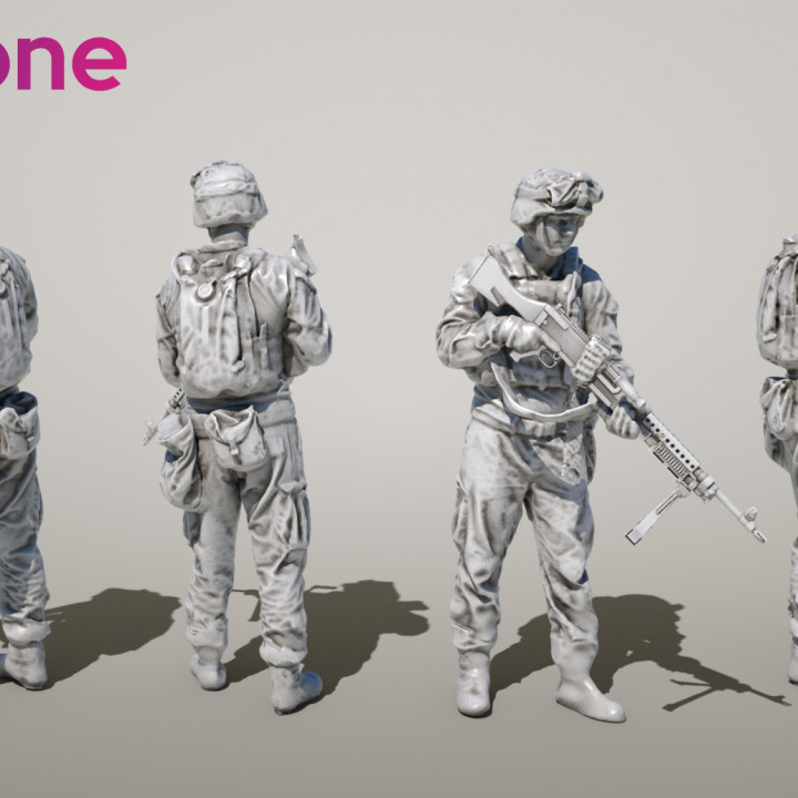 3D Printable US Marine with machine gun | USMC by The Printing Goes Ever On