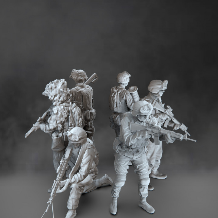 3D Printable Modern soldiers set by The Printing Goes Ever On