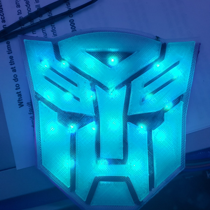 3D Printable Transformers Light Up Hood Ornament by Matthew Palulis