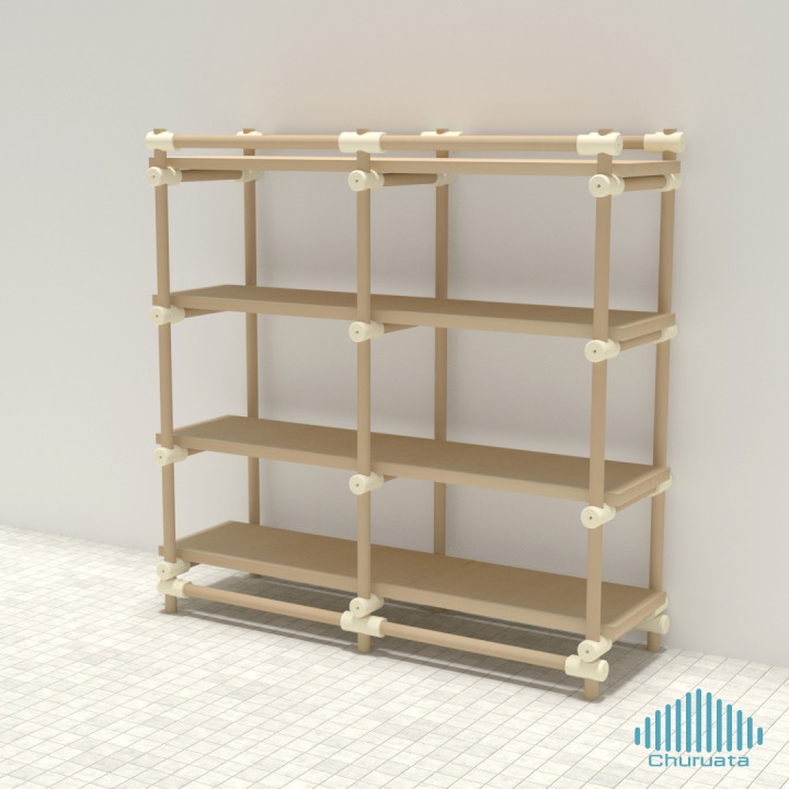 3D Printable Just Another Modular Shelving System by churuata3D