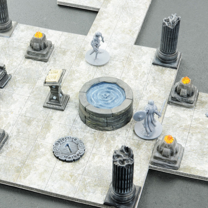 3D Printable Dungeon Path Terrain Tiles: Connect Clips by Cory Door