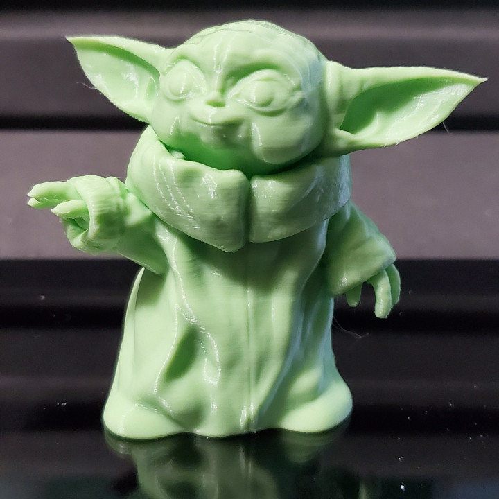 3D Printable Baby Yoda Smiling by David Magginnis