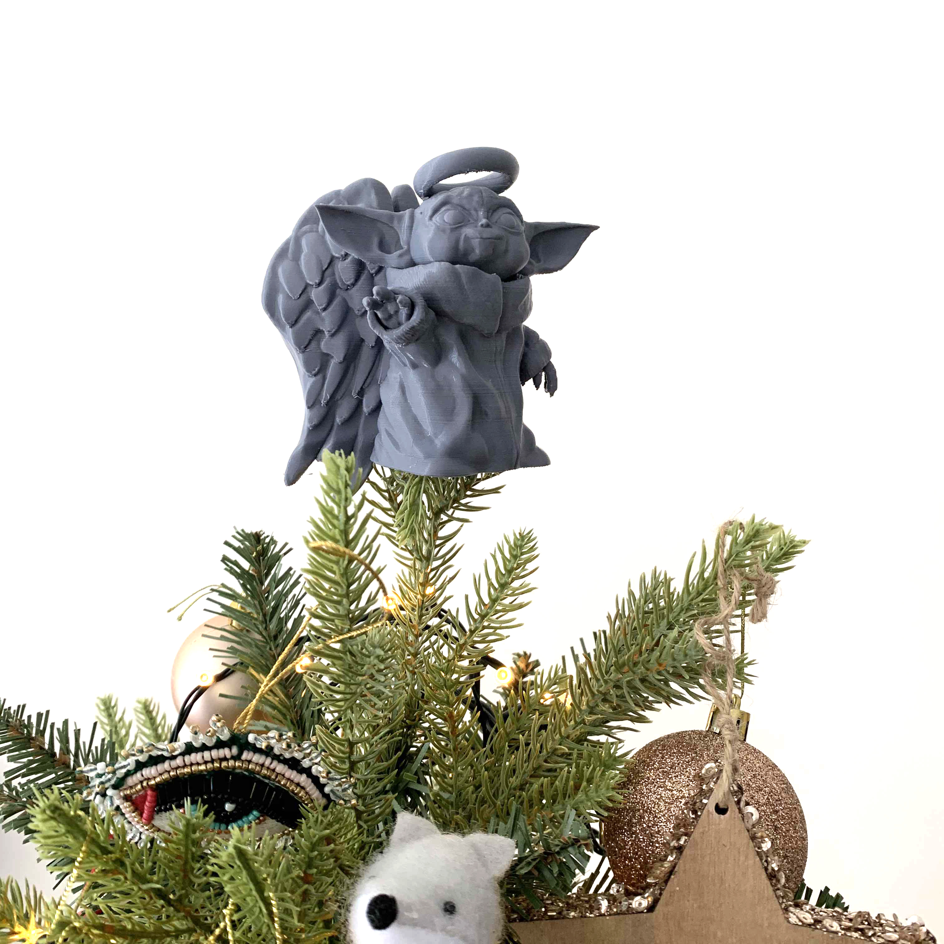 3D Printable Baby Yoda Smiling by David Magginnis