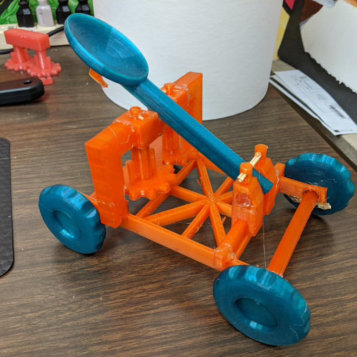 3D Printable Super Amazing Rubber band Catapult!! by Robert Sheldone
