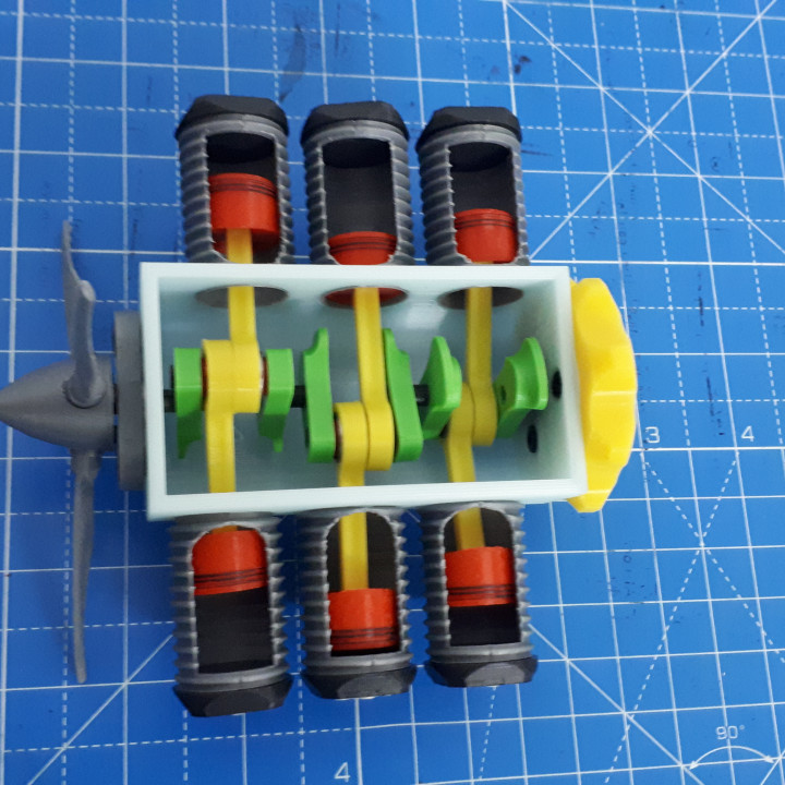 3D Printable Horizontally Opposed 6 Cylinder Aircraft Engine by Ace