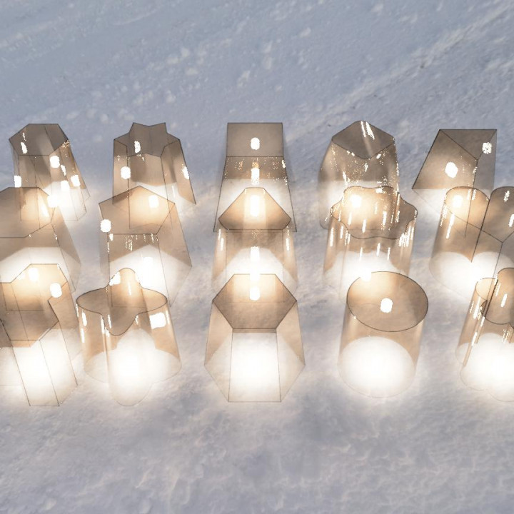 3D Printable Ice Lantern Mould (Collection of 15) by Kalle-Iivari Mononen