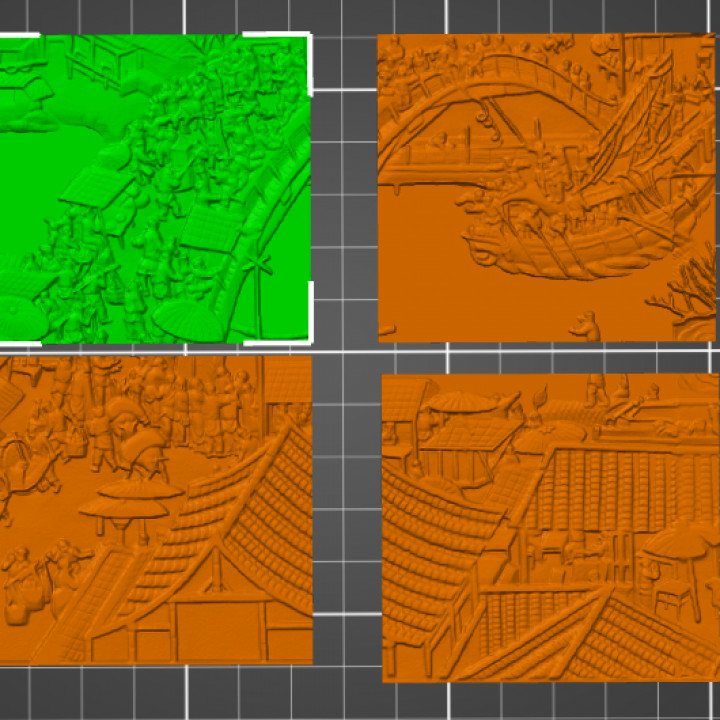 3D Printable H-1 Along the River During the Qingming Festival by Eric Li