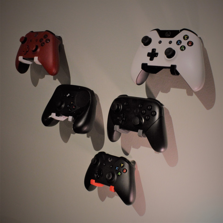 3D Printable Wall Mount Controller Holder by Kyle Van Horne