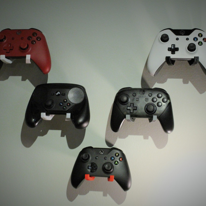 3D Printable Wall Mount Controller Holder by Kyle Van Horne