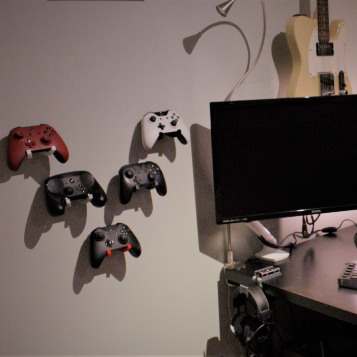 3D Printable Wall Mount Controller Holder by Kyle Van Horne