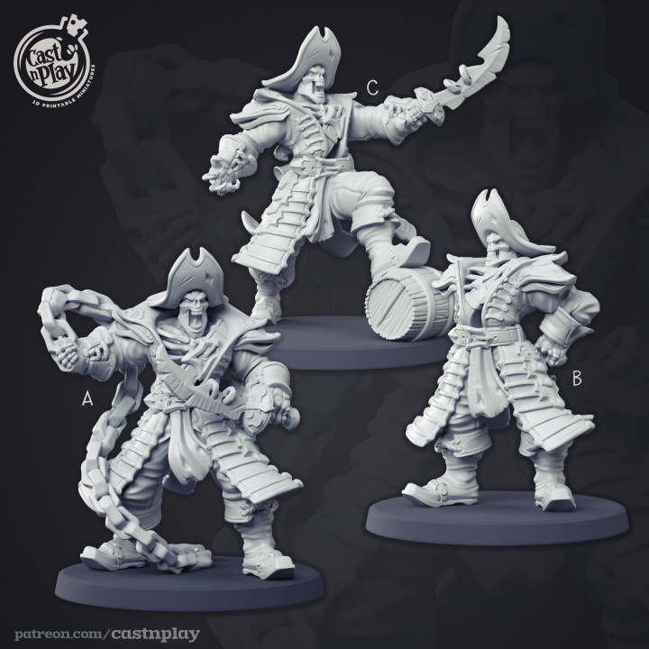 3D Printable Undead Pirate Captain (Pre-Supported) by Cast n Play