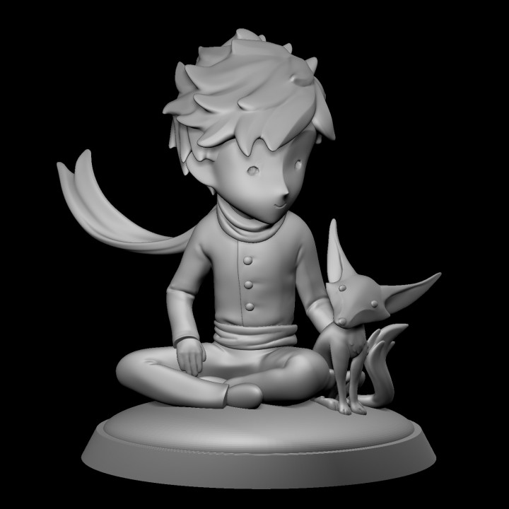 3D Printable The Little Prince and the Fox by D. Amores