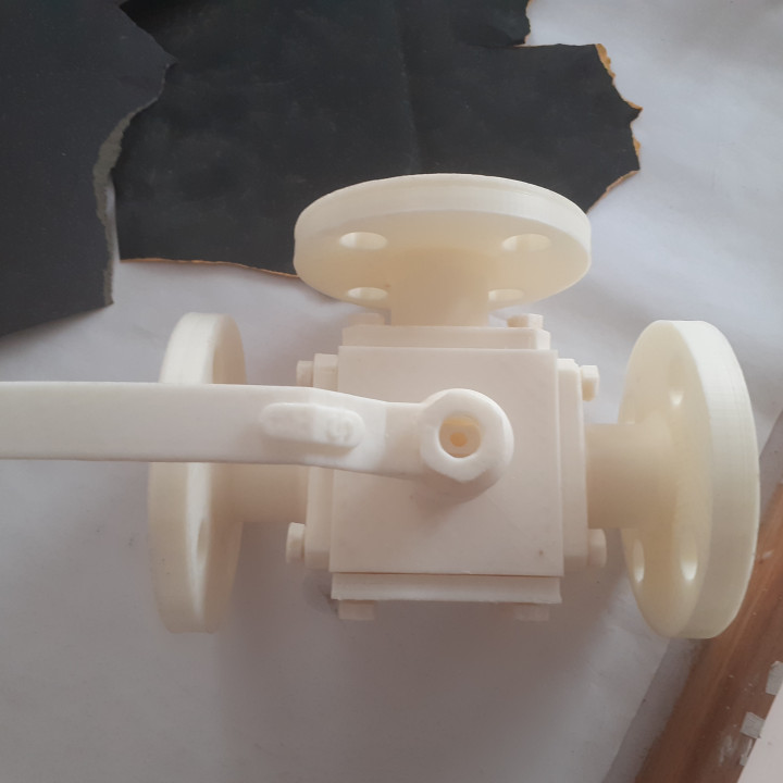 3D Printable 3 way Ball Valve by Srujan 3D Prinitng