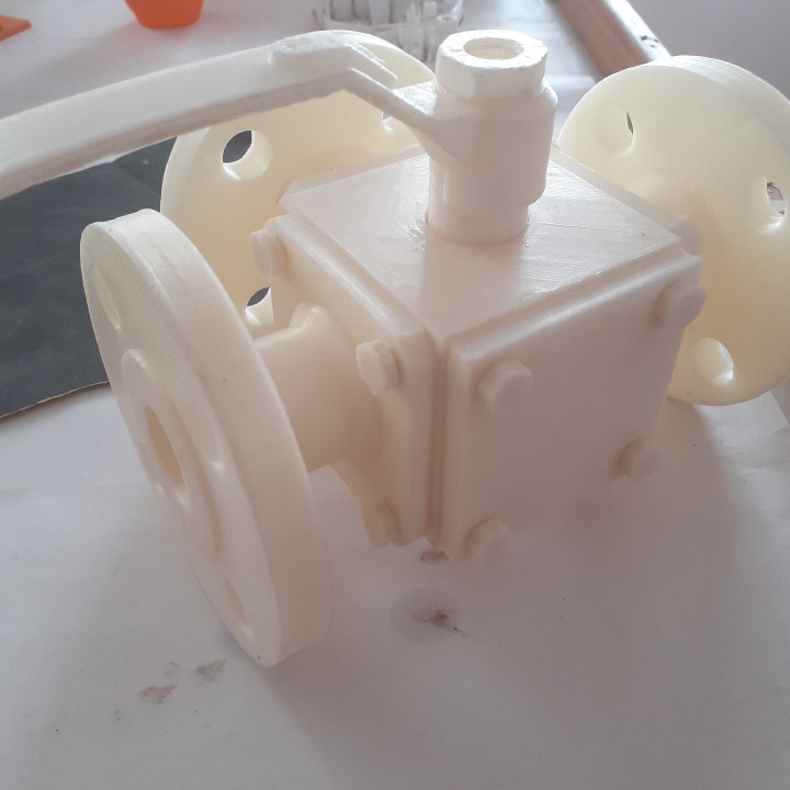 3D Printable 3 way Ball Valve by Srujan 3D Prinitng