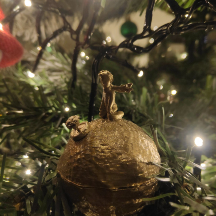 3D Printable The Little Prince - Star and Rose Christmas Tree Bauble by ...