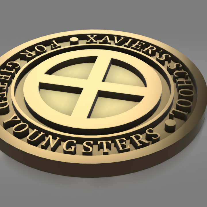 3D Printable Xavier's School Plaque (X-Men) by Jose