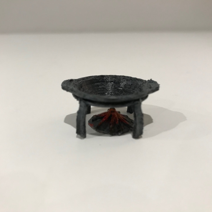 3D Printable Cooking Pot and Fire by Ryan Fuller