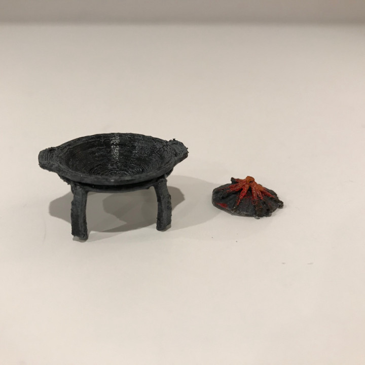 3D Printable Cooking Pot and Fire by Ryan Fuller