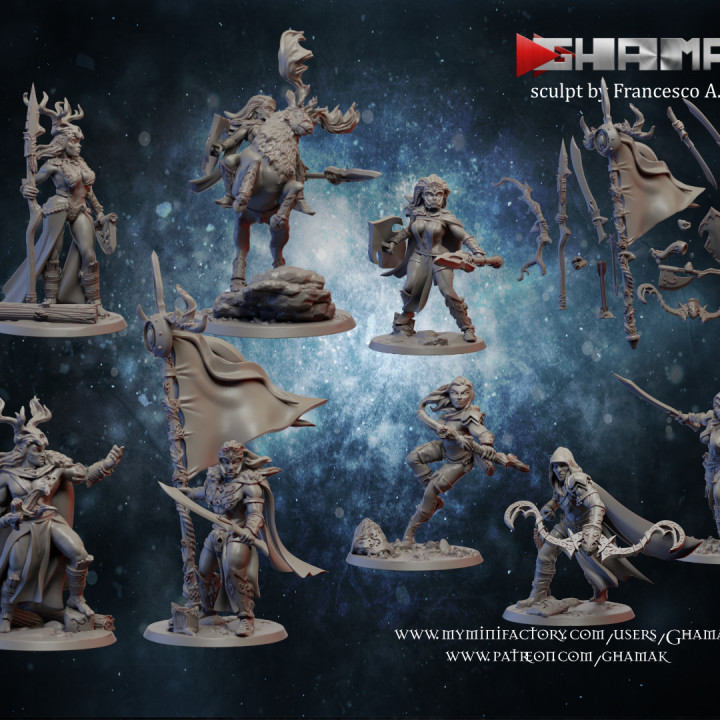 3D Printable Wood Elf team by Ghamak