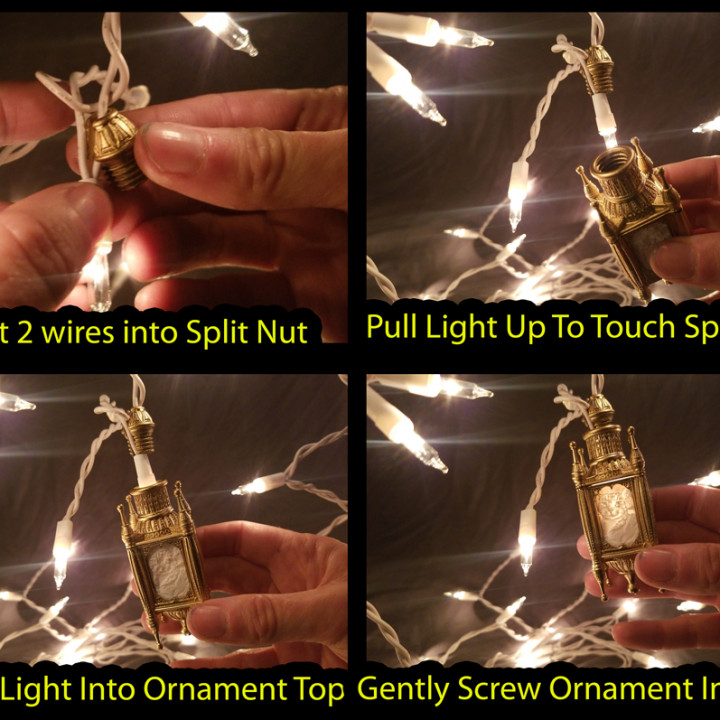 3D Printable String Light Lithophane Ornament by Joseph Covington