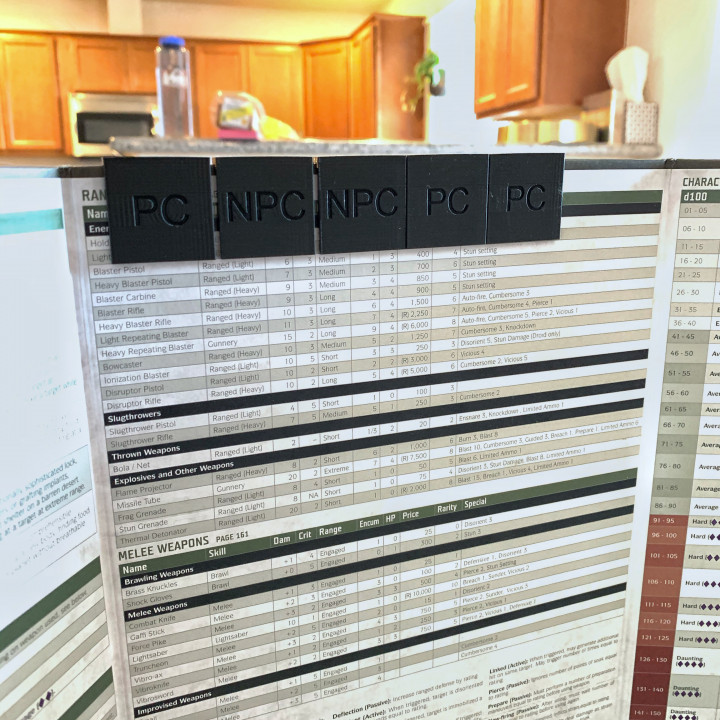 3D Printable FFG Star Wars RPG Initiative Tracker by Austin