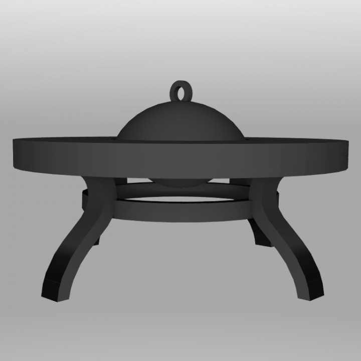 3D Printable Fire Pit - Possible 28mm Gaming Prop by Derek Tombrello