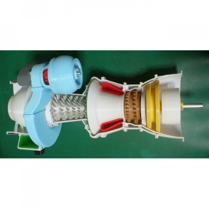 3D Printable Turboshaft Engine, Free Turbine Type with Inlet Particle ...