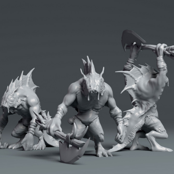 3D Printable Fishmen - DnD Characters - 3 Poses by DCA Tabletop