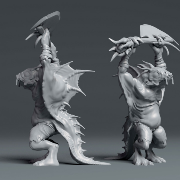3D Printable Fishmen - DnD Characters - 3 Poses by DCA Tabletop