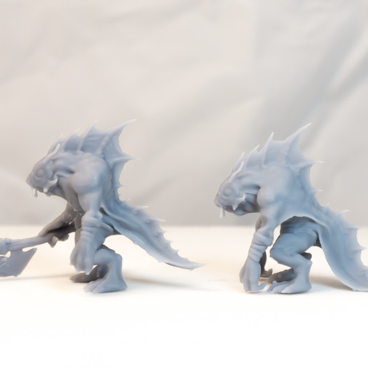 3D Printable Fishmen - DnD Characters - 3 Poses by DCA Tabletop