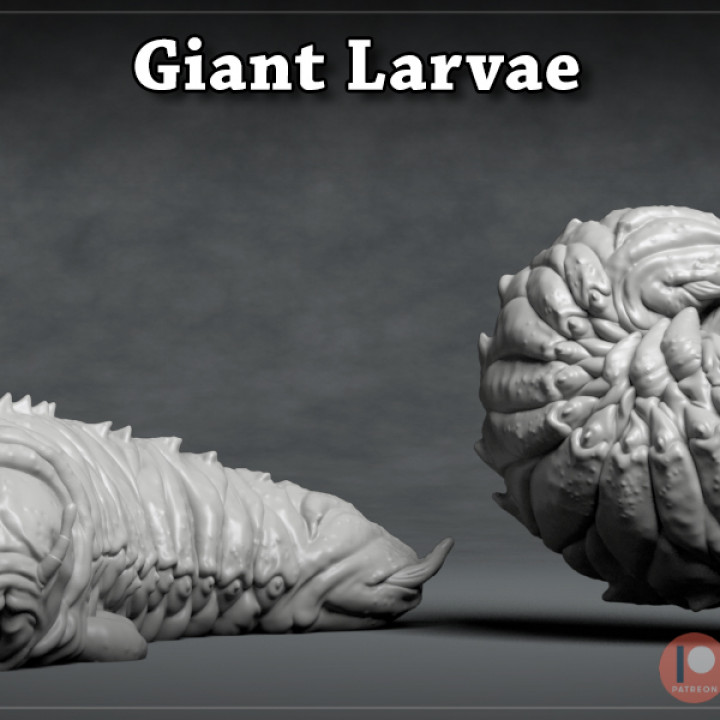 3D Printable Giant Larvae - DnD Character - 2 Poses by DCA Tabletop