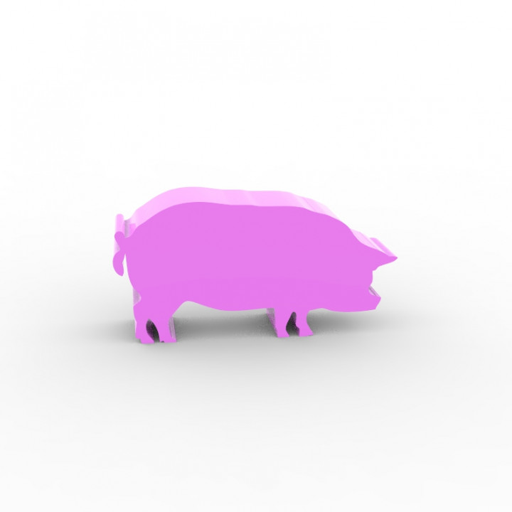 3D Printable Pig meeple game token for Board games by BoardGameSet