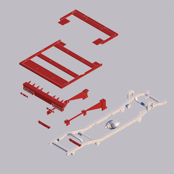 3D Printable Flatbed for Rc4wd TF2 by RC Nerds
