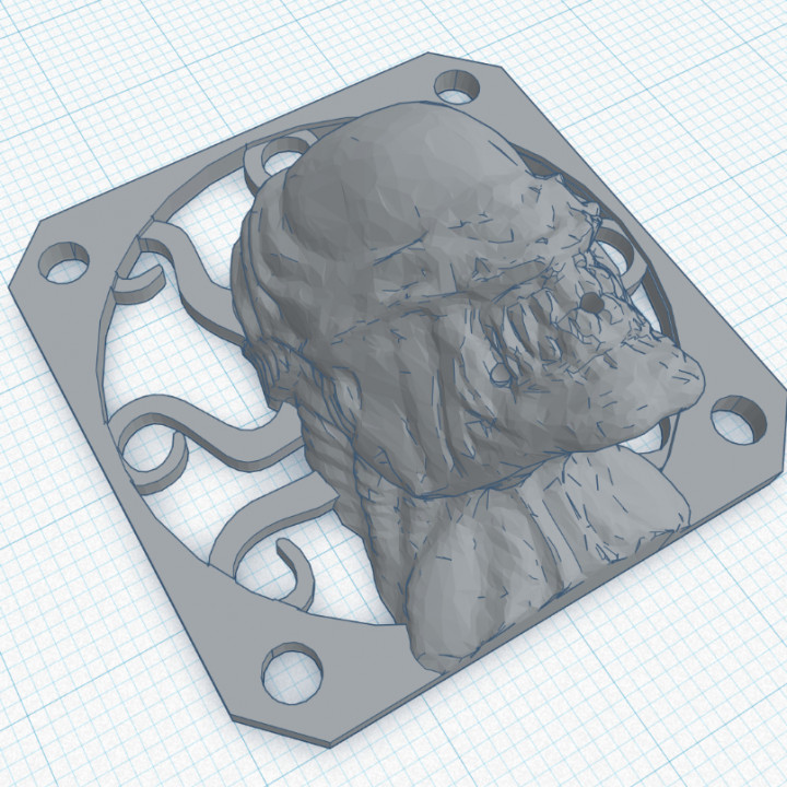 3D Printable Alien Head 40mm Fan Shroud by Dez Hoyle