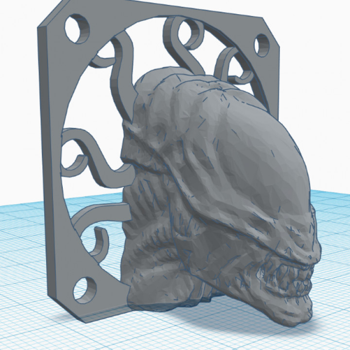 3D Printable Alien Head 40mm Fan Shroud by Dez Hoyle