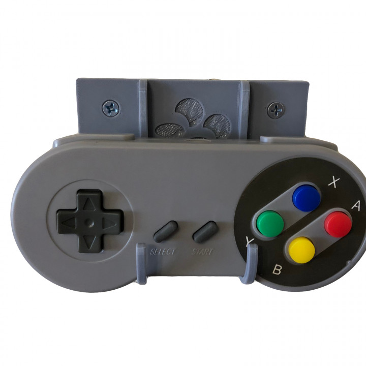 3D Printable Nintendo SNES Controller Wall Mount by Nate Little