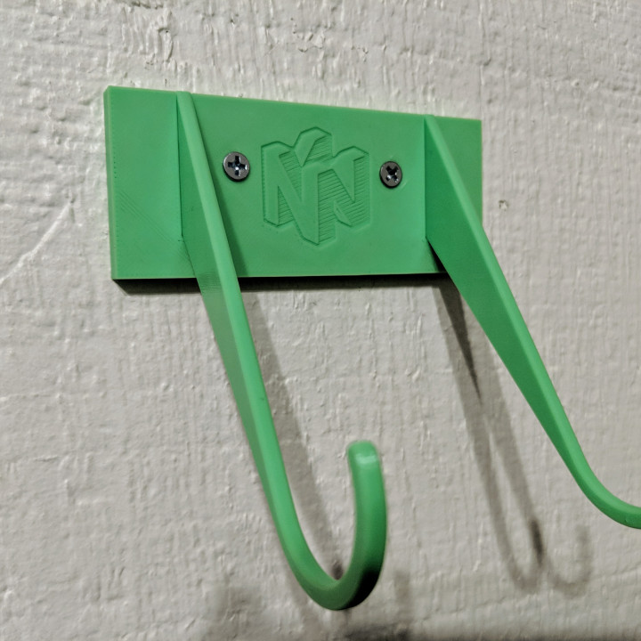 3D Printable Nintendo 64 Controller Wall Mount by Nate Little