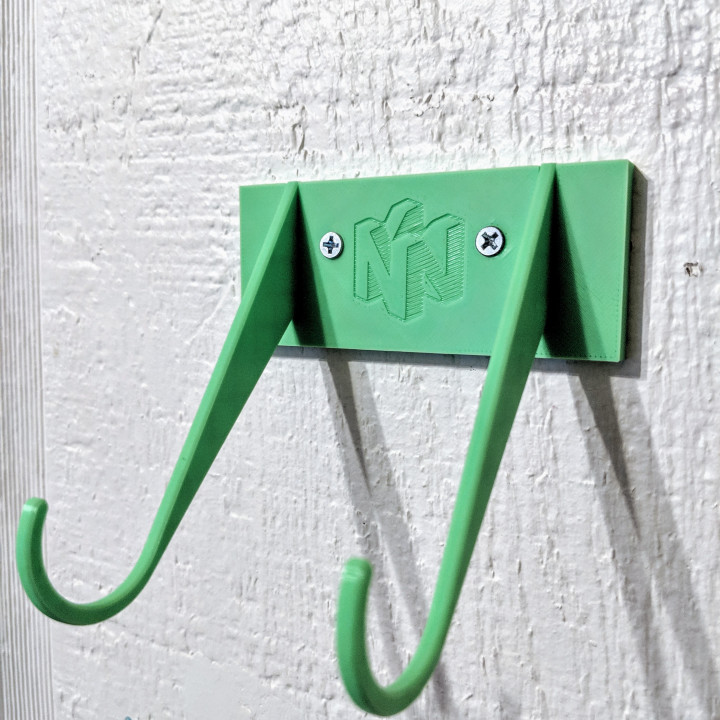 3D Printable Nintendo 64 Controller Wall Mount by Nate Little