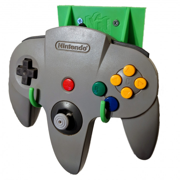 3D Printable Nintendo 64 Controller Wall Mount by Nate Little
