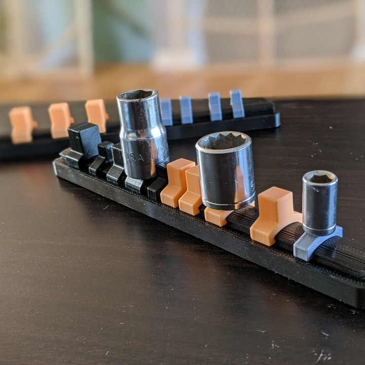 3D Printable Sockets Tray 1/4, 3/8, 1/2 Modular by Felix Garcia
